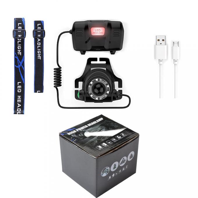 High power Rechargeable Waterproof LED COB Red Safety Light Headlamp ...