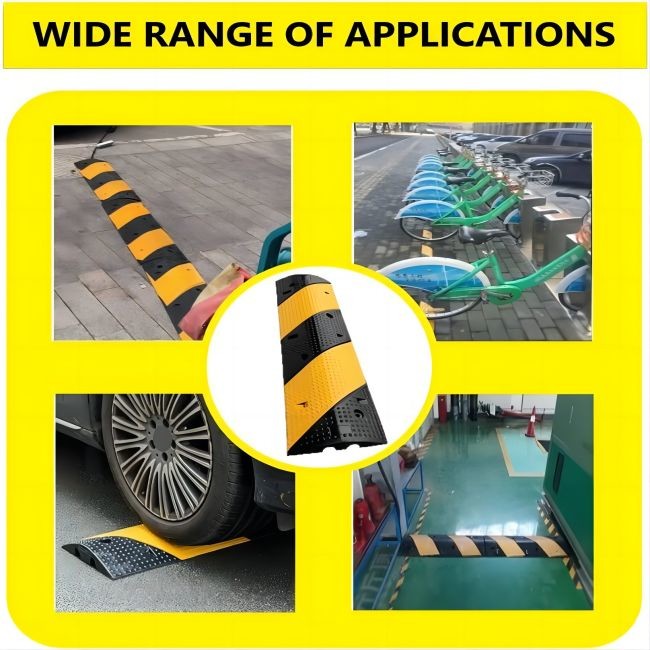 1830x300x58mm Reflective Rubber Speed Hump Heavy Duty Speed Bumps For ...