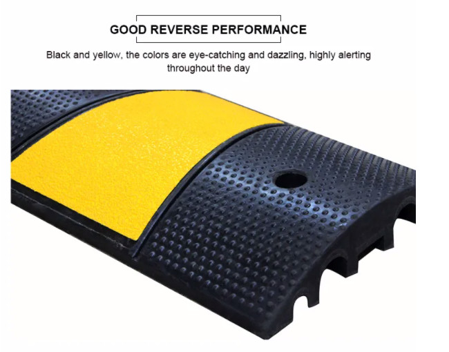 1830x300x58mm Reflective Rubber Speed Hump Heavy Duty Speed Bumps For ...