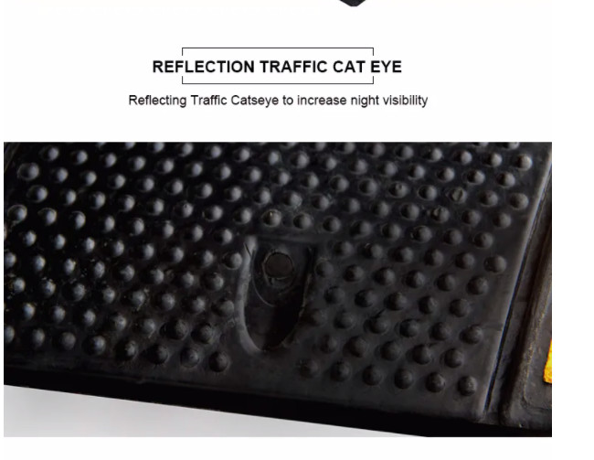 1830x300x58mm Reflective Rubber Speed Hump Heavy Duty Speed Bumps For ...